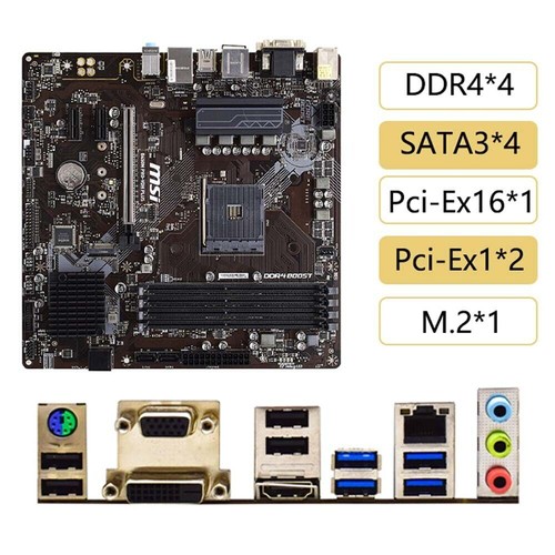 For B450M PRO-VDH PLUS Socket AM4 DDR4 HDMI+DVI+VGA 4×SATA III ...