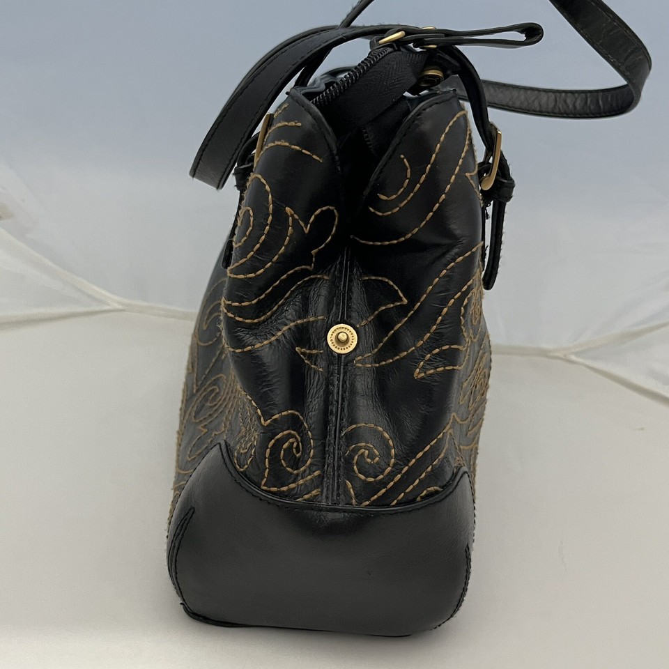 Naturalizer Leather Stitched Smaller Tote Purse Gold Accents | eBay