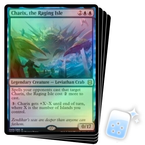 FOIL CHARIX, THE RAGING ISLE X4 Zendikar Rising ZNR Magic MTG MINT CARD ...