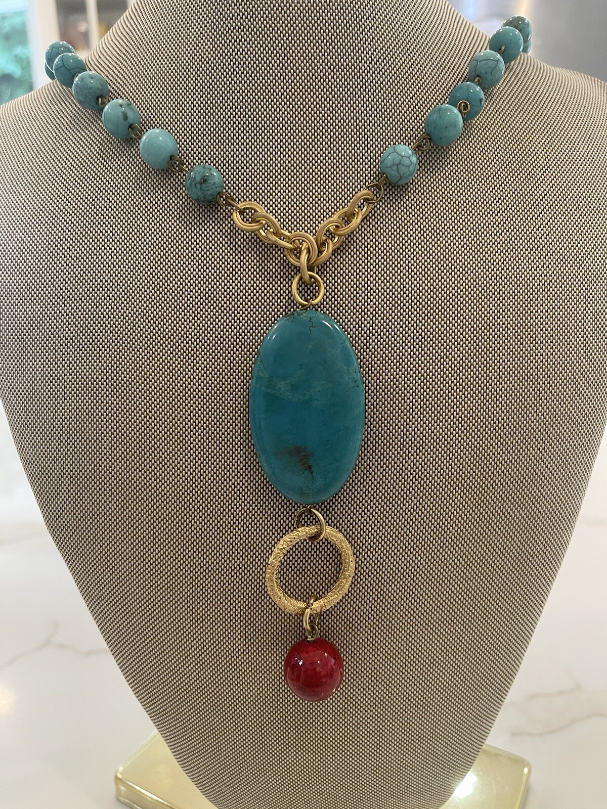 Boutique turquoise long necklace - Gem
