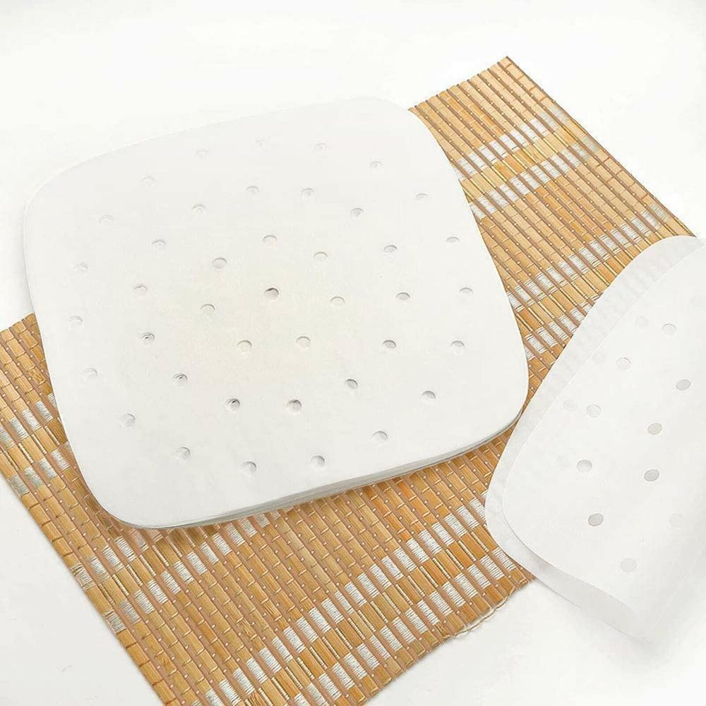 100PCS Square Perforated Parchment Filter Paper Air Fryer Liners (9 ...