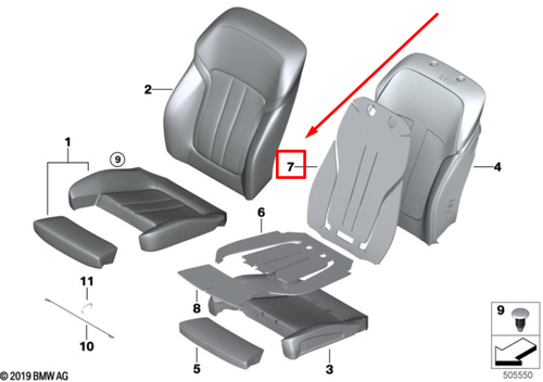 NEW BMW 5 G30 COMFORT BACKREST HEATING ELEMENT 7357409 52107357409 | eBay