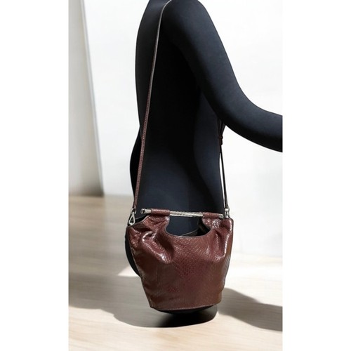 NWT STAUD MAR Leather Snake Embossed Mini Bucket Bag | eBay