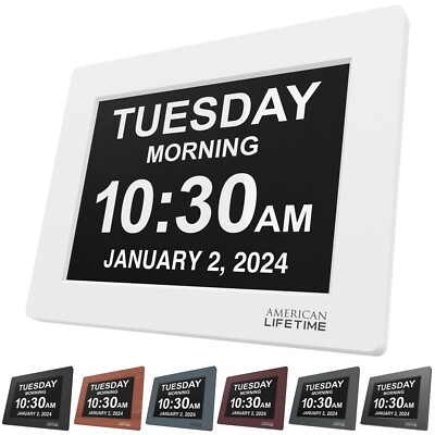 American Lifetime Large LCD Digital Clock Wall Alarm Date Seniors BEST ...