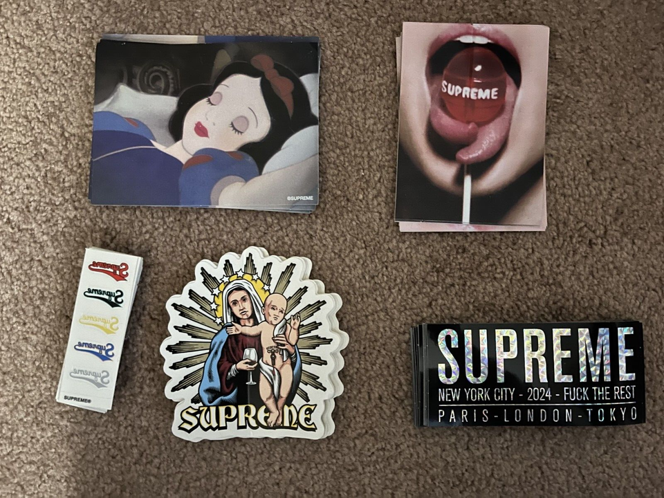 Supreme Assorted Stickers Lot of 5 + 2 random free stickers (Multiple ...