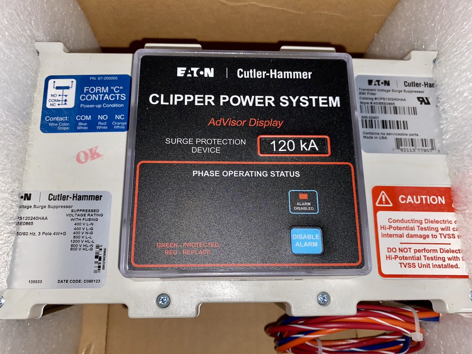 New CUTLER-HAMMER CPS120240HAA 240V 30A Clipper Power System Surge ...