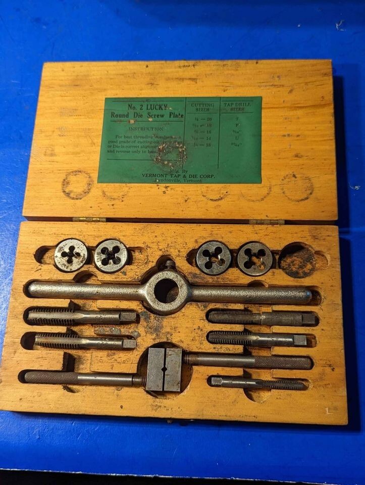 Lucky No.2 Round Die Screw Plate Tap And Die Set Vermont Usa Made | eBay