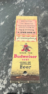 BUDWEISER BEER MATCHBOOK COVER ANHEUSER BUSCH ST LOUIS MO O'ROURKE'S ...