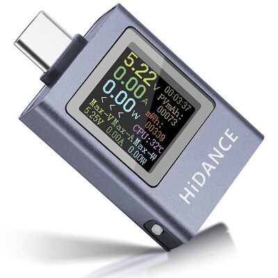 USB Type-C Power Tester Voltage Current Capacity Meter USB-C Multimeter ...