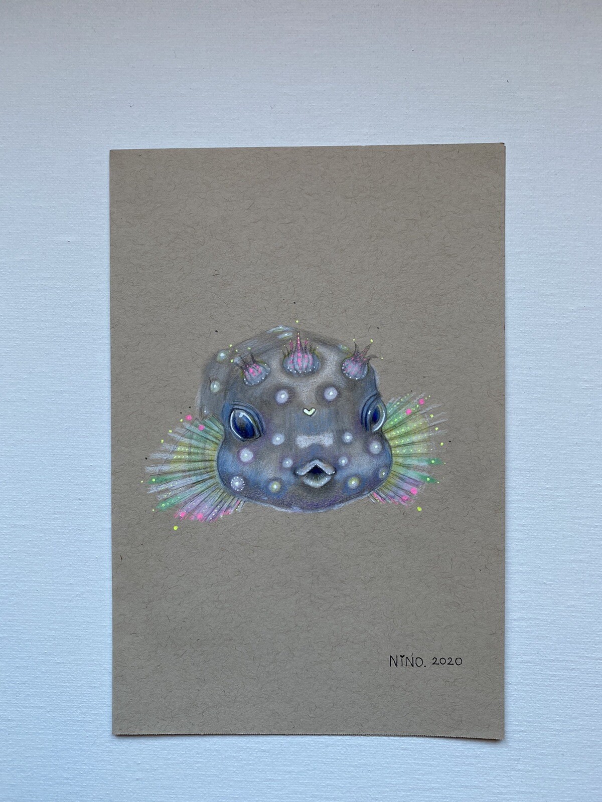 original drawing signed, “cute Fish” Size 6x9” | eBay