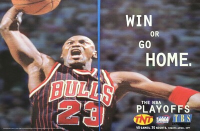 1998 VINTAGE 2 PG PRINT AD - NBA PLAYOFFS AD MICHAEL JORDAN BULLS 1998 ...