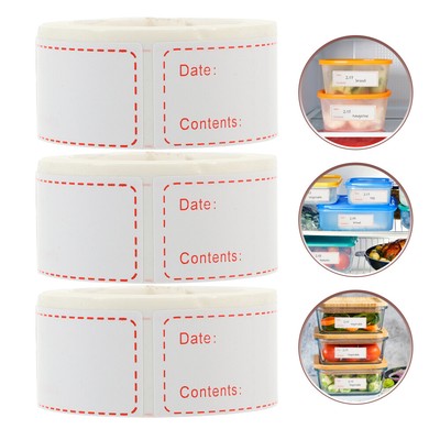 3 Rolls Food Storage Stickers Labeling Tape Removable Labels for ...