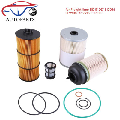 Oil & Fuel Filter Kit Fit For Freightliner DD13 DD15 DD16 PF9908 ...