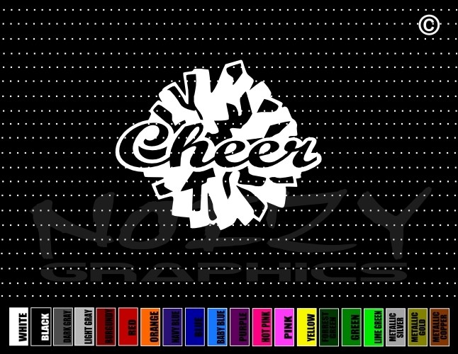 Cheer Pom Car Decal Window Vinyl Sticker Cheerleading Cheerleader Mom ...