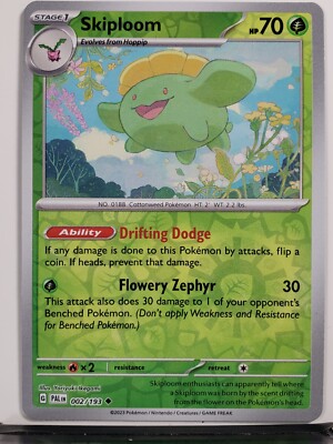 REVERSE HOLO Skiploom 002/193 NM / M Paldea Evolved Scarlet Violet ...