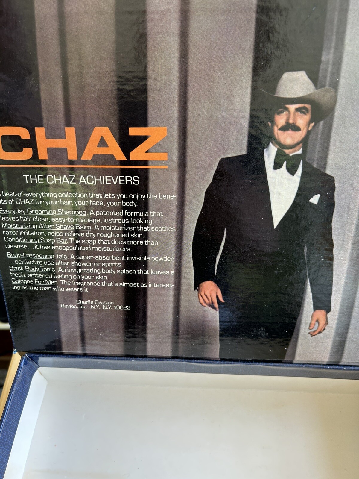 Tom Selleck Vintage Chaz Cologne Box | eBay