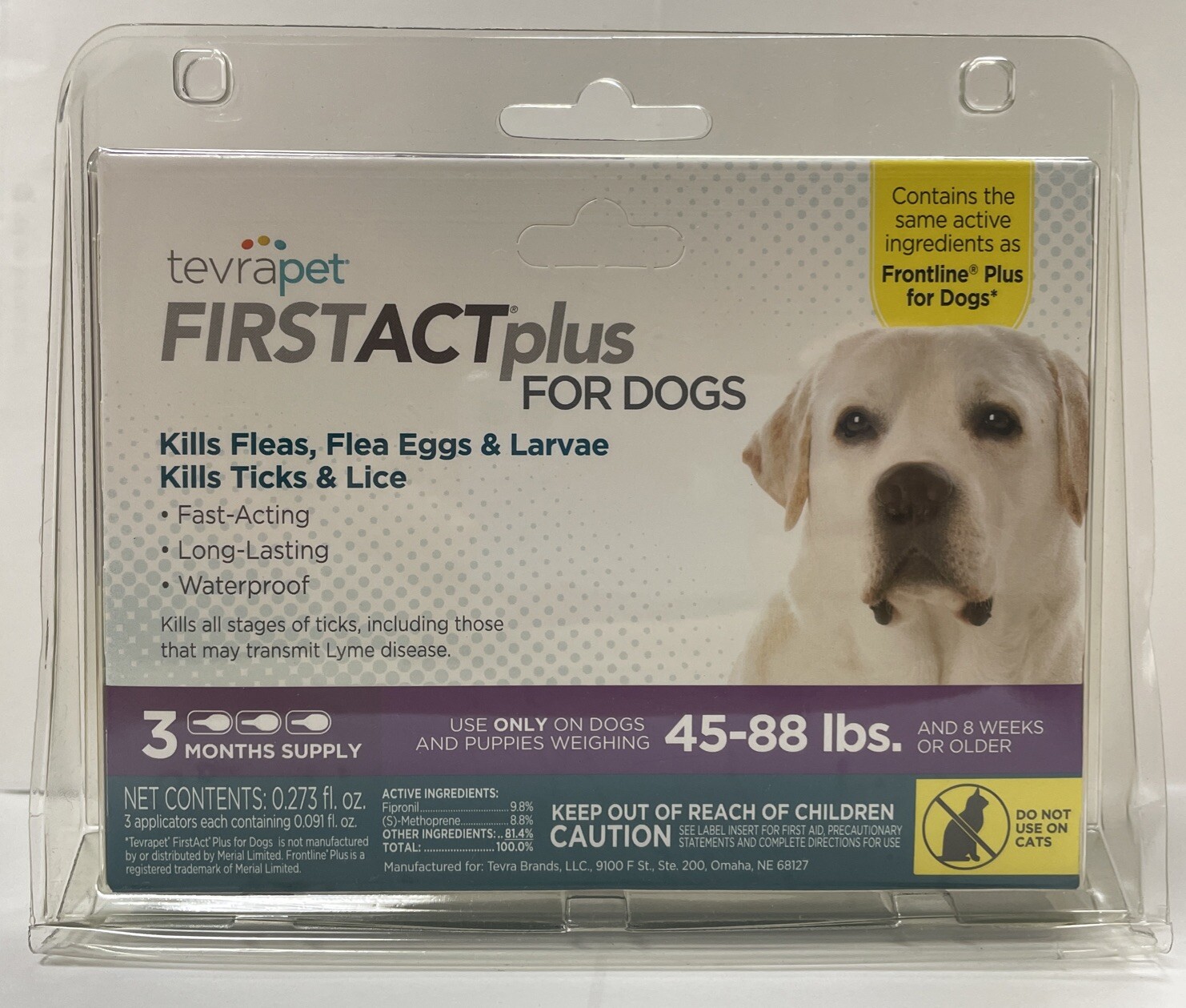 Tevrapet FirstAct Plus for Dogs 45-88 Lbs, 3 Doses for sale online | eBay