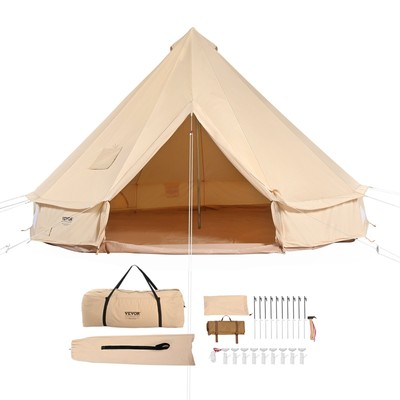 VEVOR Canvas Bell Tent, 4 Seasons 3 m/9.8ft Yurt Tent, Canvas Tent for ...