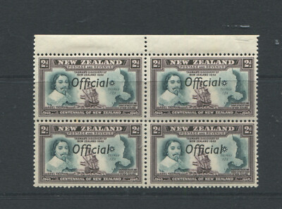 NEW ZEALAND 1940 2D TASMAN CENTENNIAL BLOCK WITH 1 JOINED FF. FINE MUH ...