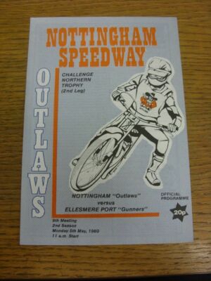 05/05/1980 Speedway Programme: Nottingham v Ellesmere Port [Northern ...