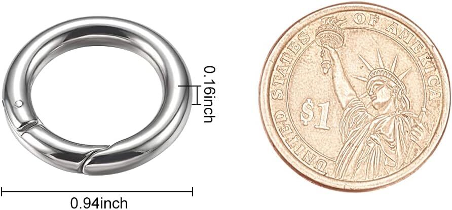 Stainless Steel Spring Gate Rings O Rings Stainless Steel Color Clasps ...