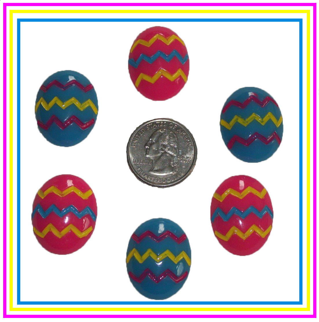 6PC CHEVRON EASTER EGG EGGS RESINS FLAT BACK FLATBACK RESINS | eBay