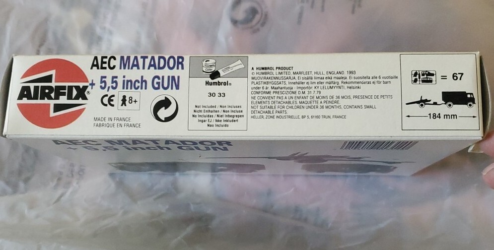 Airfix 01314V WWII British AEC Matador & 5.5 in Gun 1/76 Scale Plastic ...