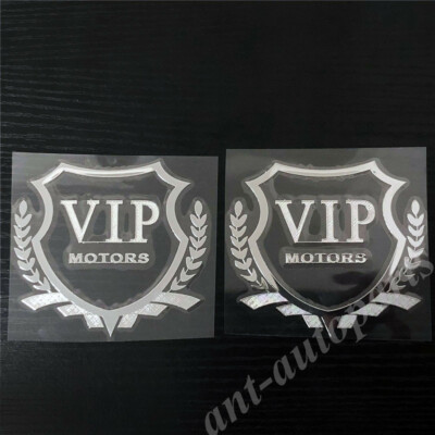 2x Big Silver VIP MOTORS Luxury JDM JP Car Window Emblem Badges Decal ...