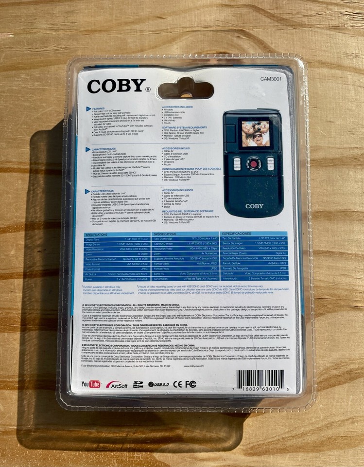 Coby Snapp Digital Camcorder CAM3001 Flip Out Screen Handheld Factory ...