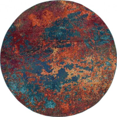 8' X 8' Atlantic Round Abstract Power Loom Non Skid Area Rug | eBay