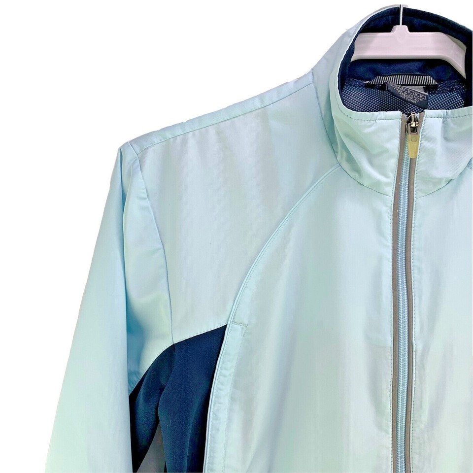 Nike Womens Sz S (4-6) Turquoise Running Jacket Full Zip Pockets 2 ...