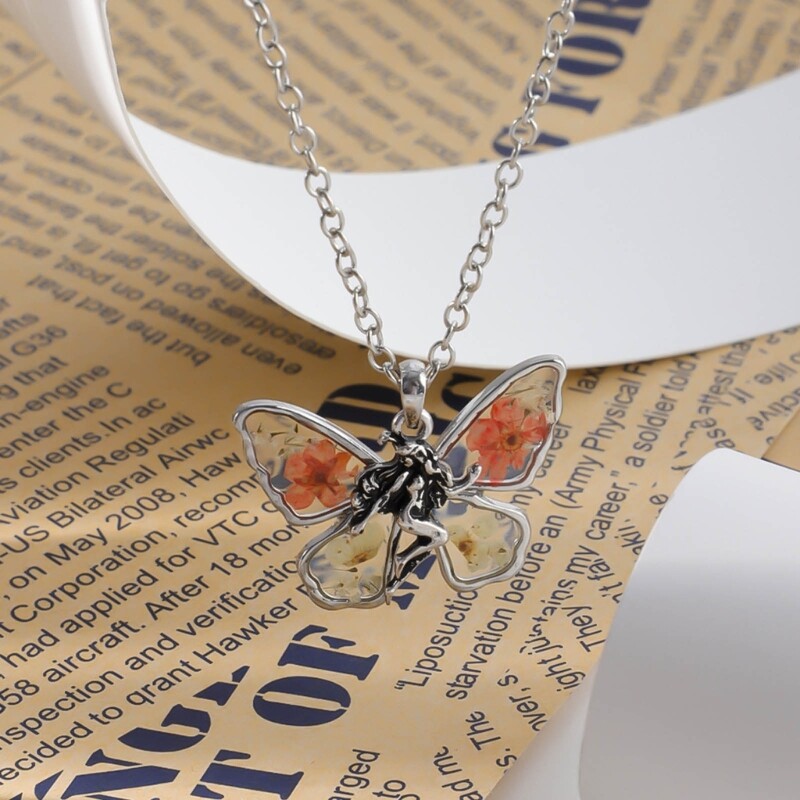 Angel Butterfly Pendant Necklace for Women Girl Korean Butterflies ...