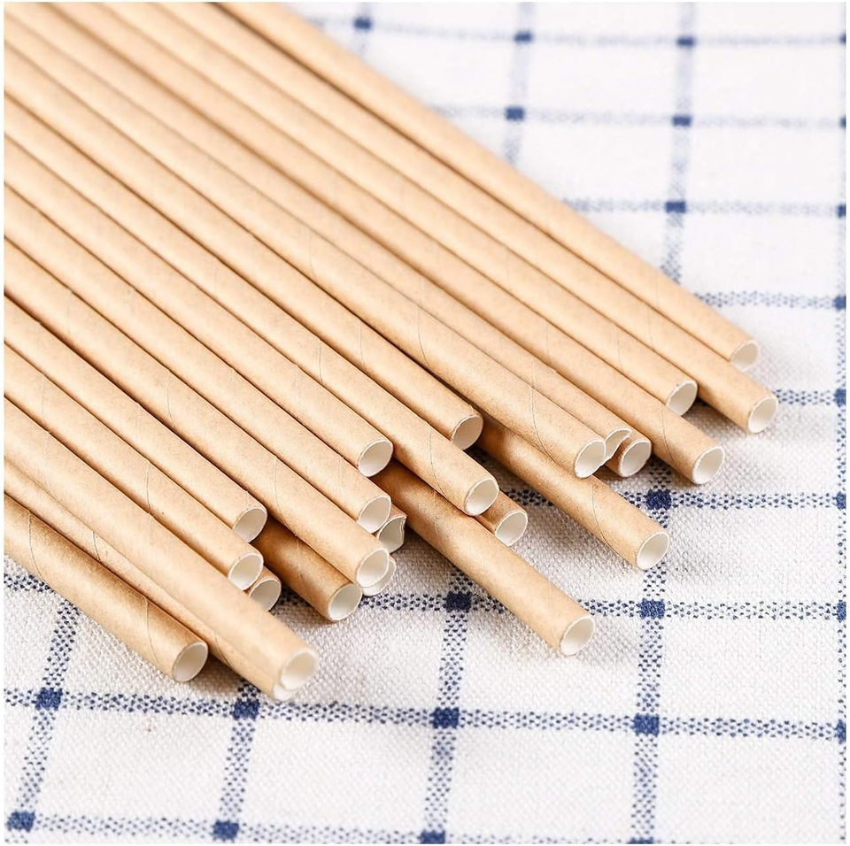 Nature Kraft Paper Straws, Recyclable Straws for Drinking, Plastc Free ...
