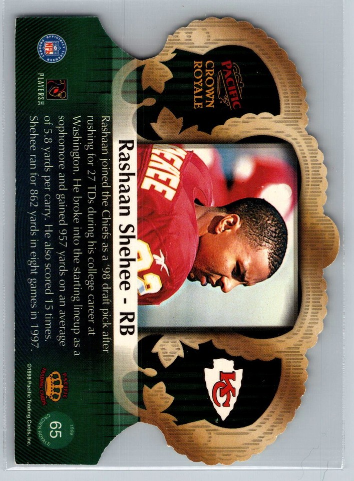 Rashaan Shehee 1998 Pacific Crown Royale Football #65 Chiefs Rookie | eBay