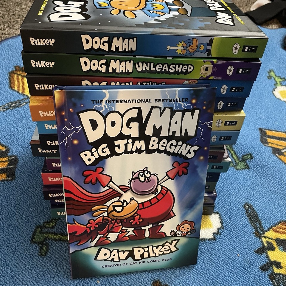 Dog Man book set Of 13 Hardcover Books Kids Dogman Petey The Cat Cat ...