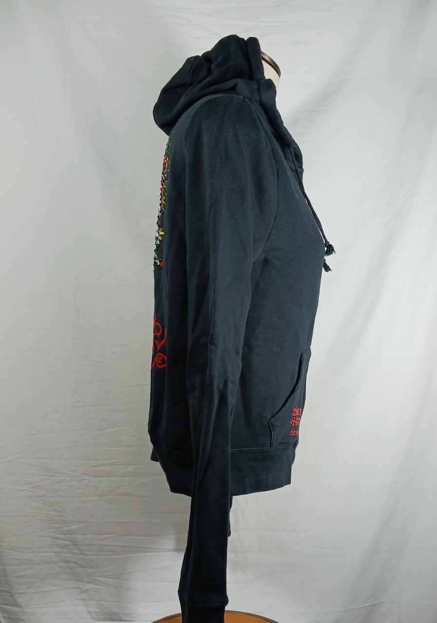 Rare Ed Hardy Hoodie Jacket Skull Roses Rhinestones F… - Gem