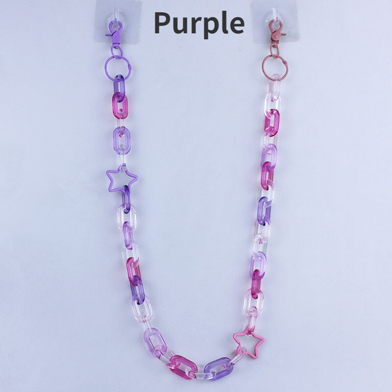 1PC Colorful PVC Heart Star Circle Ring Chain Rock Punk Gothic Hip Hop ...