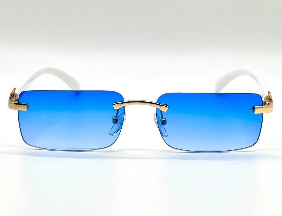 Mens CLASSY Style Wood Buffs Vintage Square Style Clear Marble Lens Eye ...