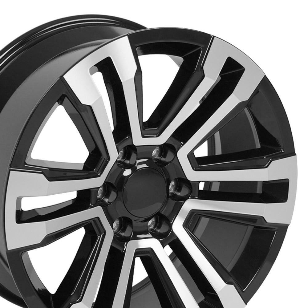 20x9 Wheel Fits Silverado Sierra Denali Black Machined GMC Rim 5822 | eBay
