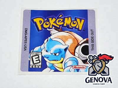 Pokemon Blue Version Game Boy Replacement Game Label Sticker Precut | eBay