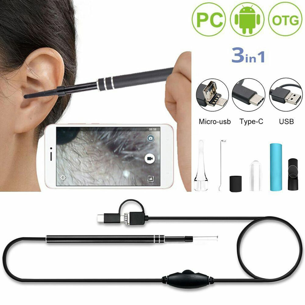Health Care Ear Cleaning Endoscope USB Visual Earpick HD Camera Spoon ...