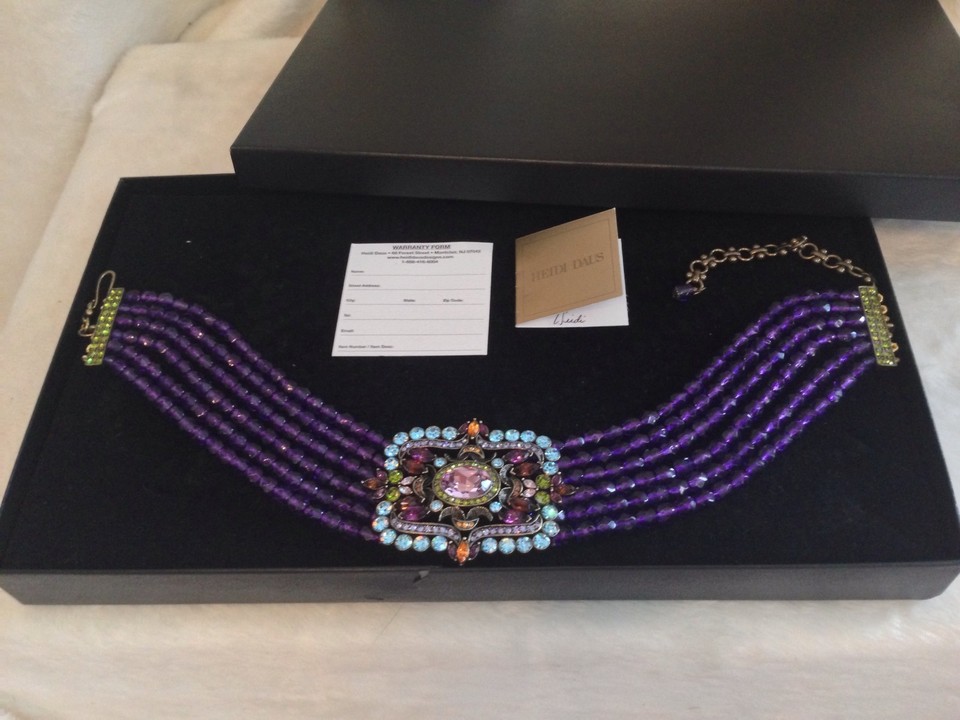 Heidi Daus 6 Strand PURPLE Choker Necklace, NEW IN BOX | eBay