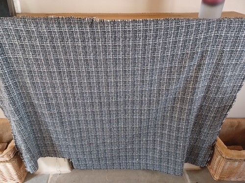 Vintage Black and white check Fine lightweight fabric 153cm x 90. Poss ...