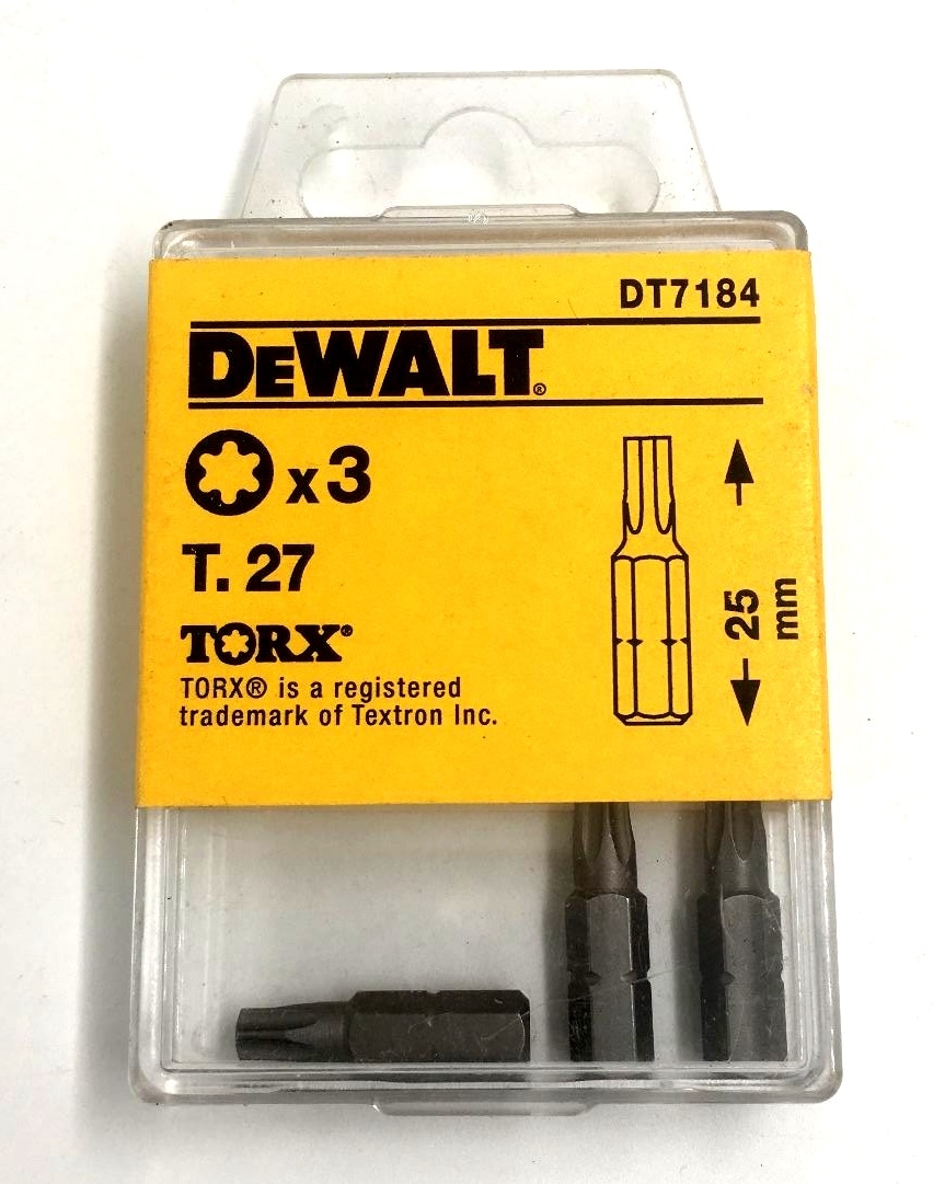 DEWALT Screwdriver Bits T27 Torx / Star Key T.27 Bit X 3 for sale ...