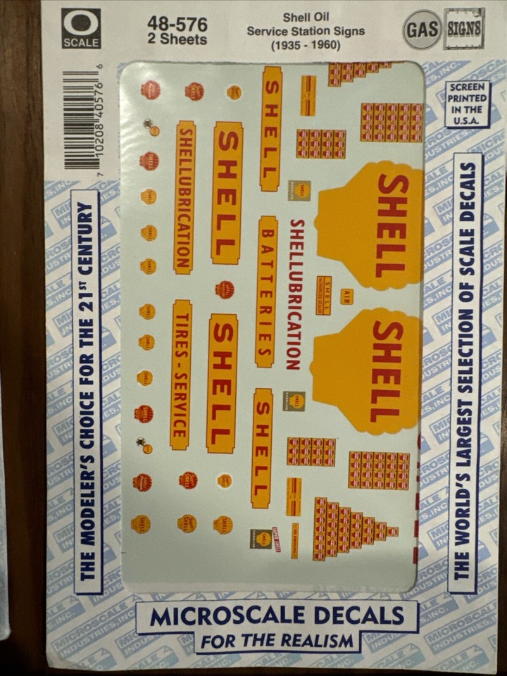 Lot Of 6 Micro Scale Decals Train Ho Mobil, Shell, Exxon W/Extras Nazi ...