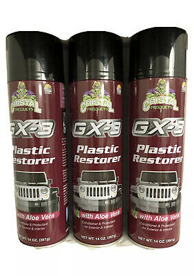 3 Cristal GX-3 Plastic Restorer Spray Cans 14oz Conditioner & UV ...