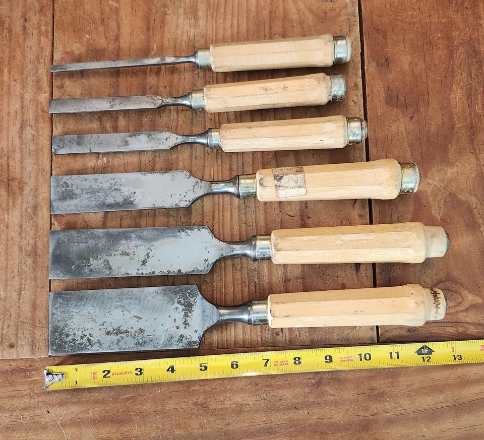 Hirsch Bevel Edge Chisels, Set Of 6, 1/4" to 2" With Hornbeam Handles ...