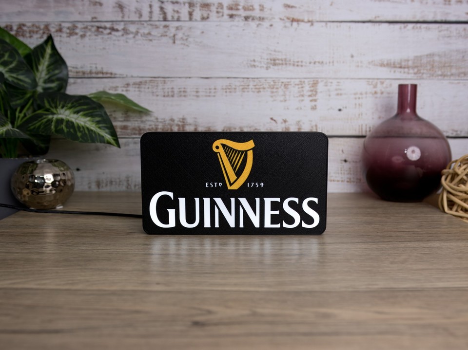 Guinness LED sign, USB Powered Bar Logo, Man Cave & Bar Sign, Micro Pub ...
