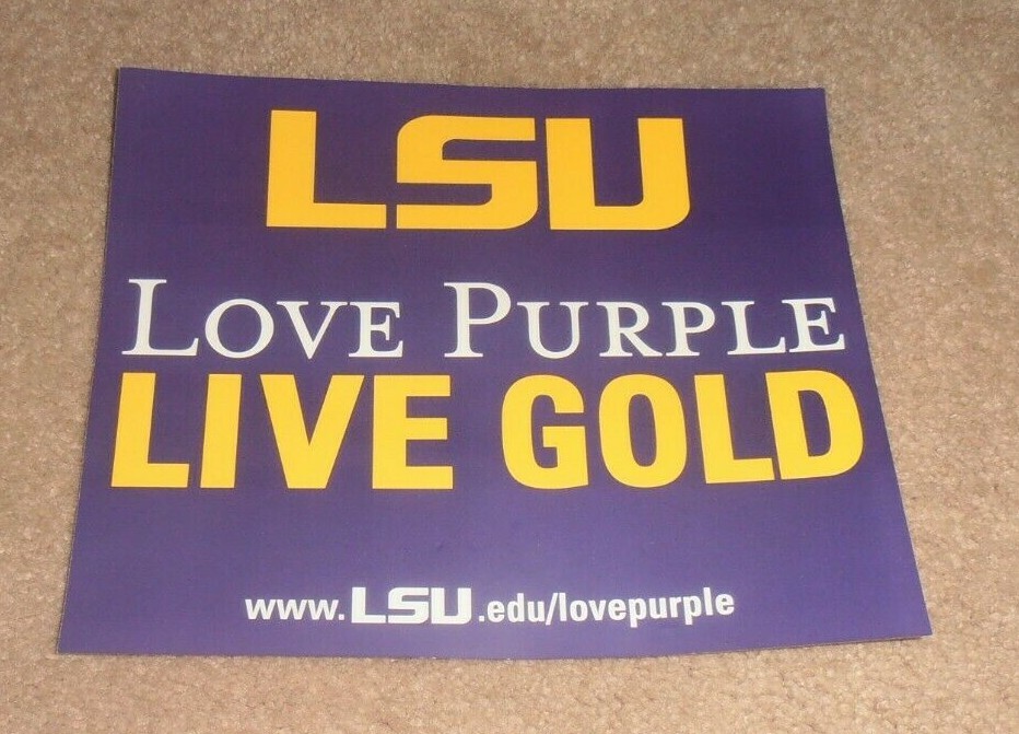 GORGEOUS LSU TIGERS LOVE PURPLE LIVE GOLD SMALL POSTER | eBay
