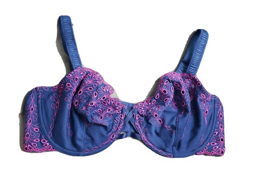 Paramour size 42D Bra Playful Full Figure Unlined Demi Navy Sexy ...